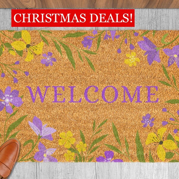 Floral Welcome Mat - Etsy