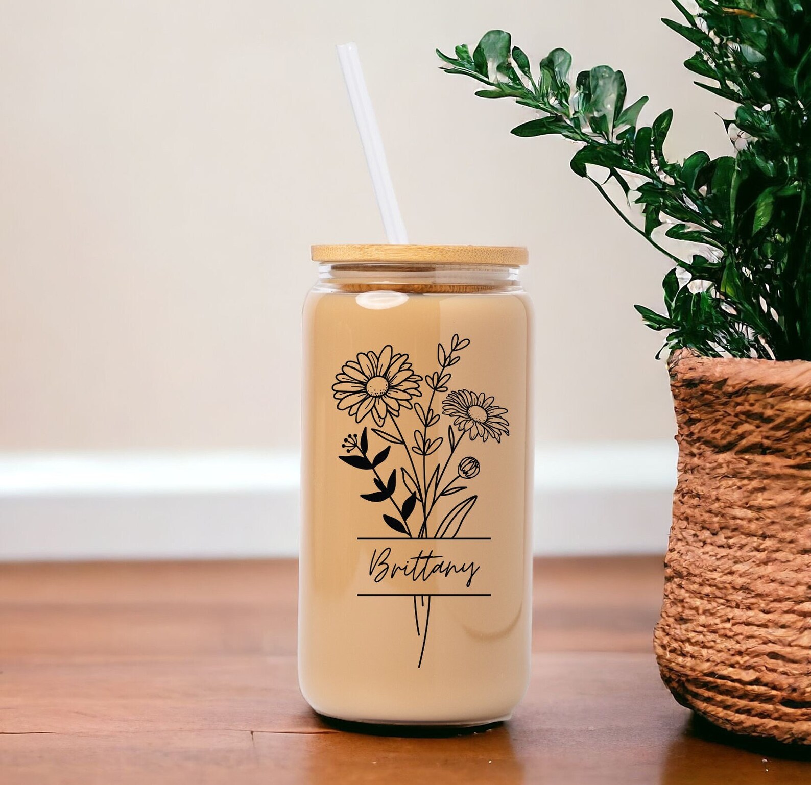 Personalized Iced Coffee Cup Custom Glass Cup Custom Coffee Can Glass ...