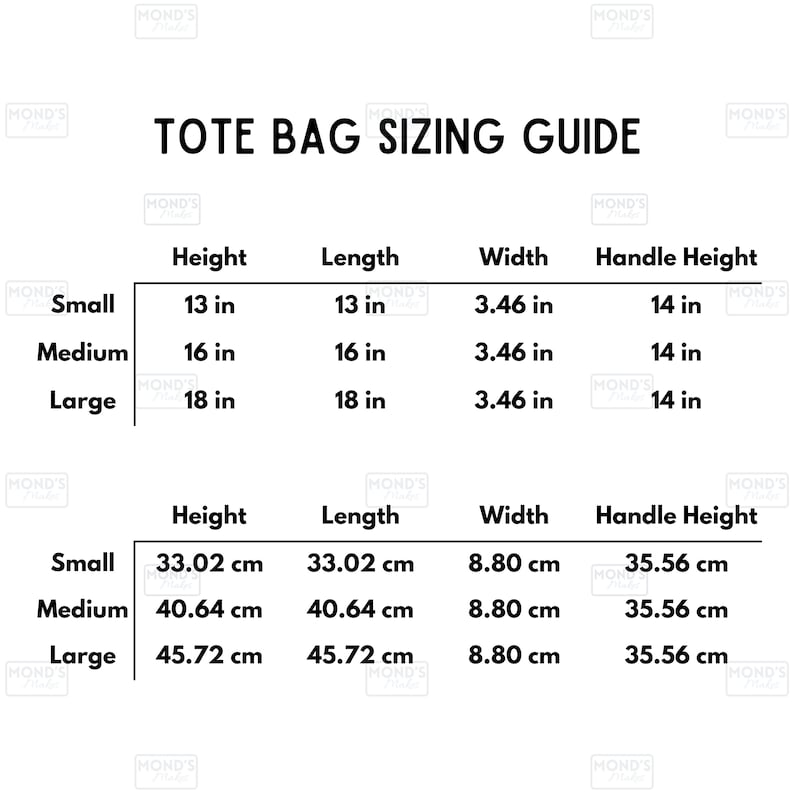 Printify All Over Print Tote Bag Size Guide PNG File Download Clean HD ...