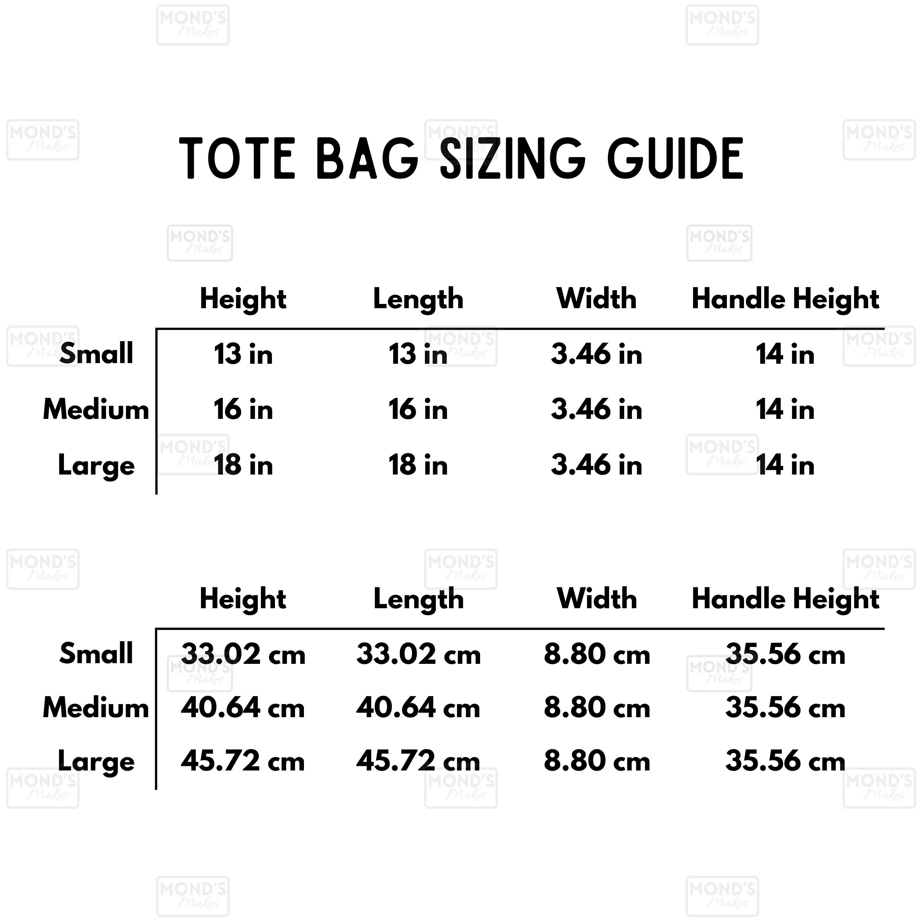 Printify All Over Print Tote Bag Size Guide PNG File Download Clean HD ...