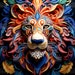 Vibrant Lion Theme Wall Art Print HD Digital Download Bold Style Lion ...