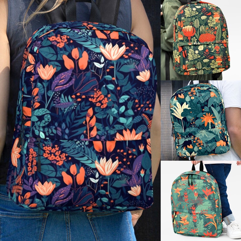 Floral Backpack - Etsy