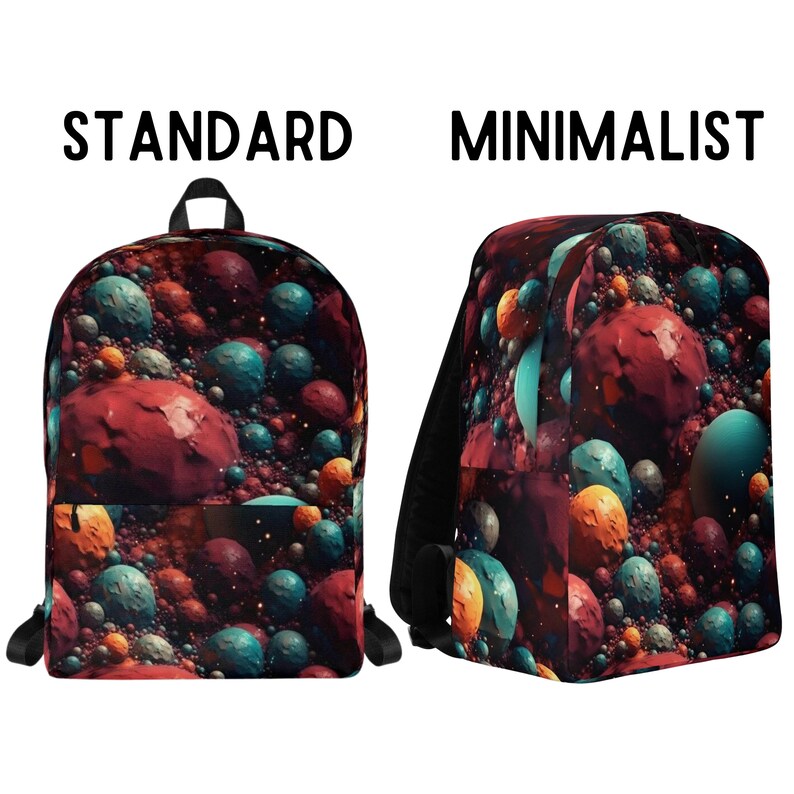 Multicolor Planet Pattern All Over Print Med Laptop Backpack Unisex ...