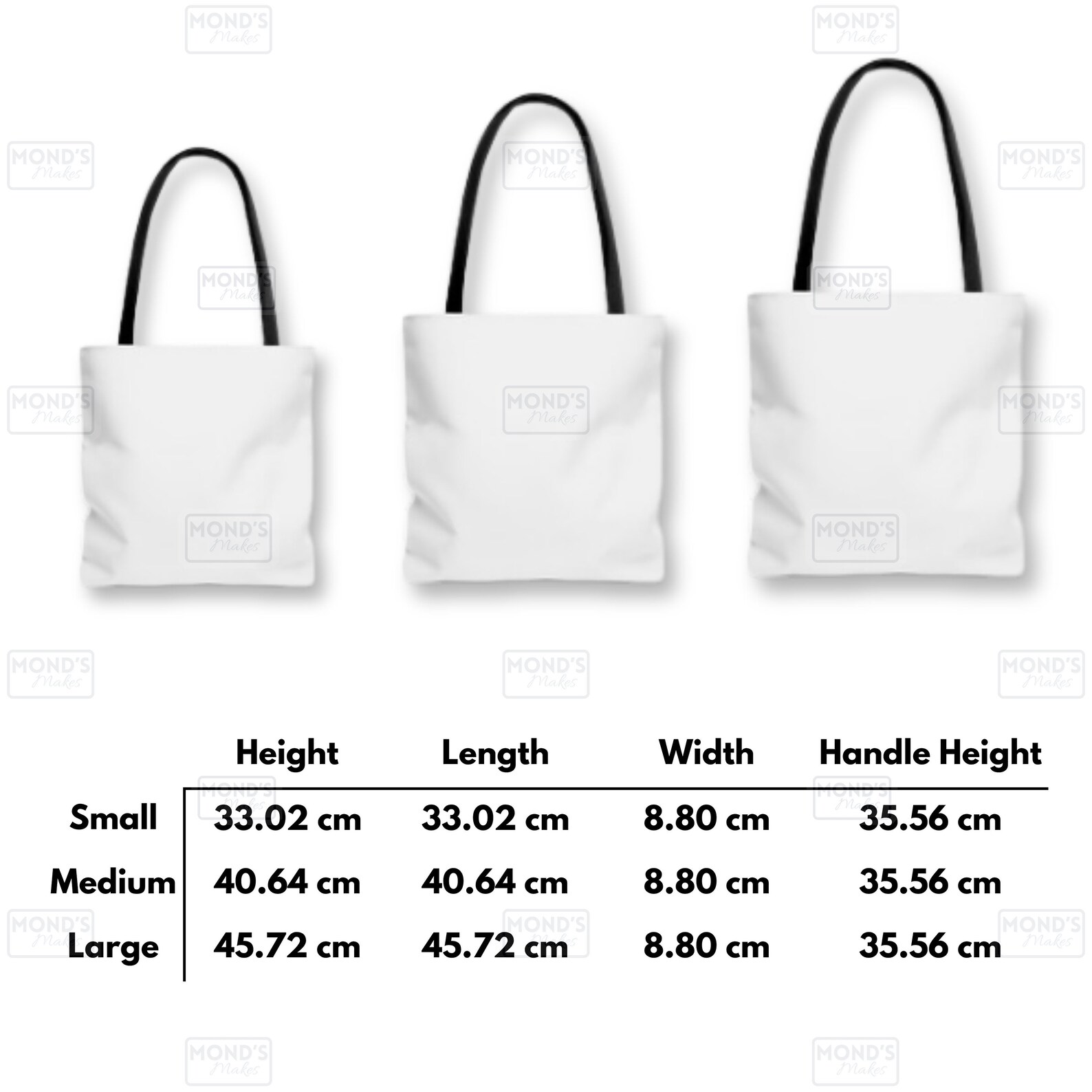 Printify All Over Print Tote Bag Size Guide PNG File Download Clean HD ...