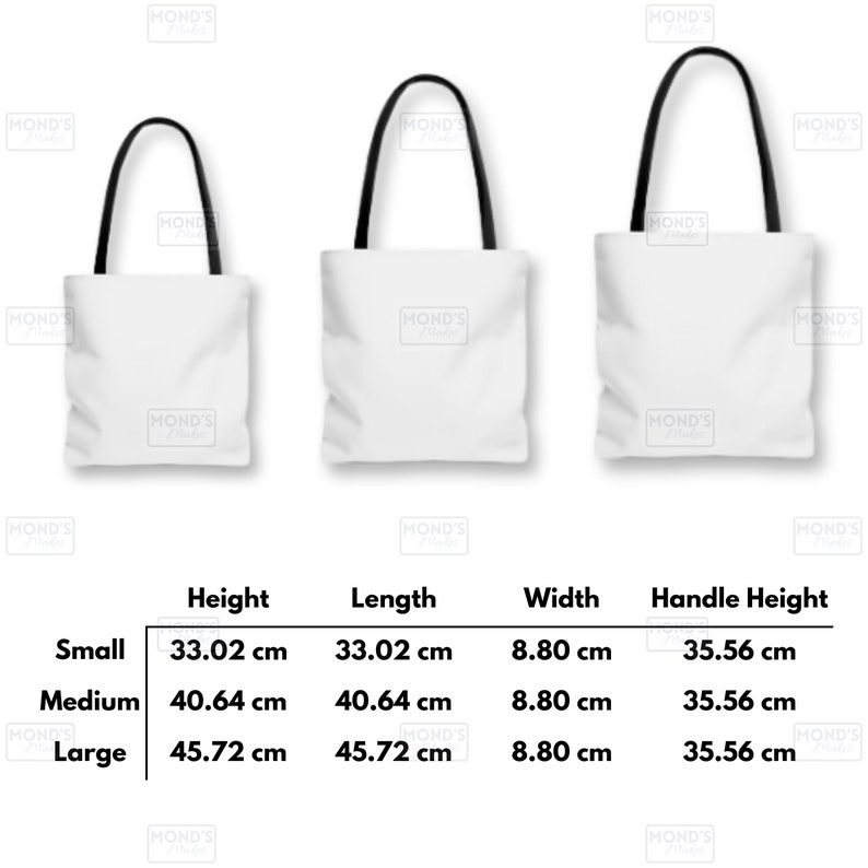 Printify All Over Print Tote Bag Size Guide PNG File Download Clean HD ...