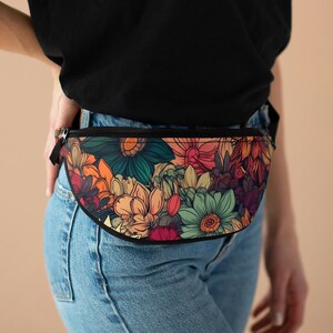 Floral Theme All Over Print Small Lightweight Fanny Pack Unisex Cute HD ...