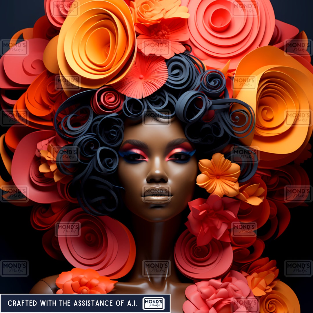 Beautiful Woman Wall Art Print HD Digital Download Colorful Home Decor ...