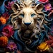 Majestic Lion Theme Wall Art Print PNG HD Digital Download Colorful ...
