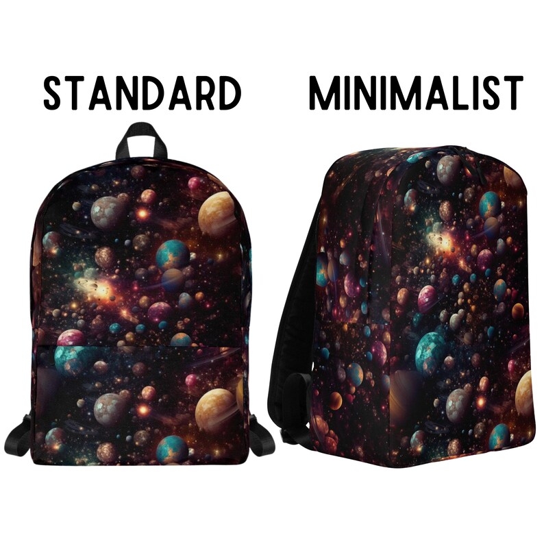 Multicolor Planet Pattern All Over Print Med Laptop Backpack Unisex ...