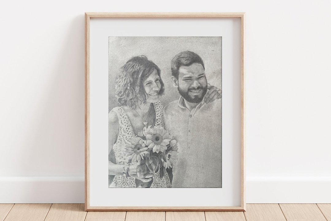 Custom 5x7 Pencil Drawing Personal Artwork Portrait Hand Drawn Art From ...