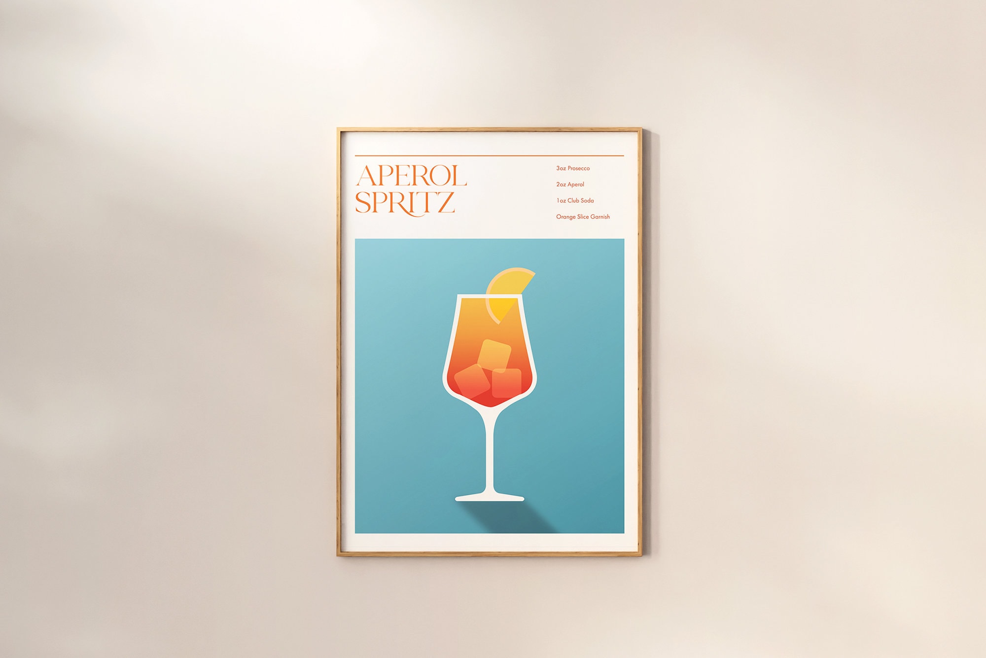 Aperol Spritz Wall Art Mixology Poster Bar Cart Print Cocktail Home ...