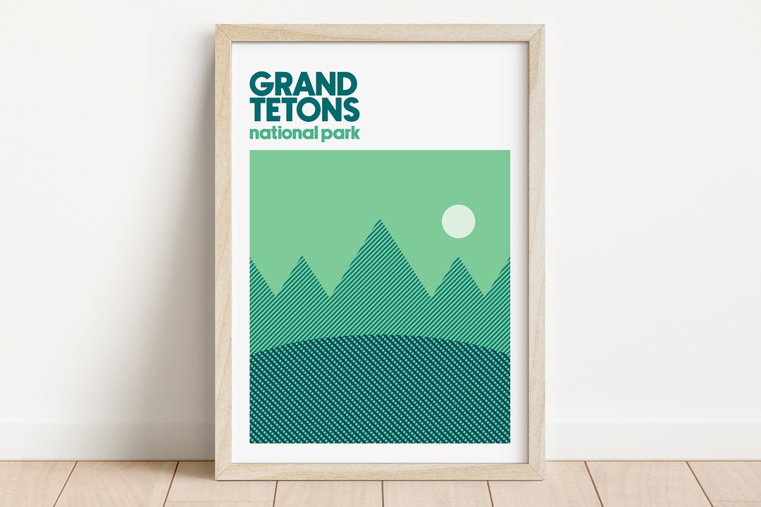 Grand Tetons Digital Print National Park Poster Travel Home Decor Grand ...