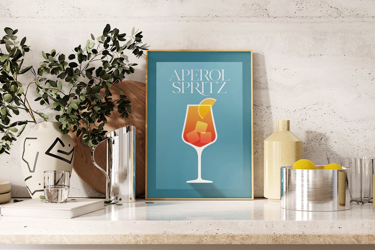 Aperol Spritz Artwork Cocktail Poster Aperol Print Mixology Home Decor ...