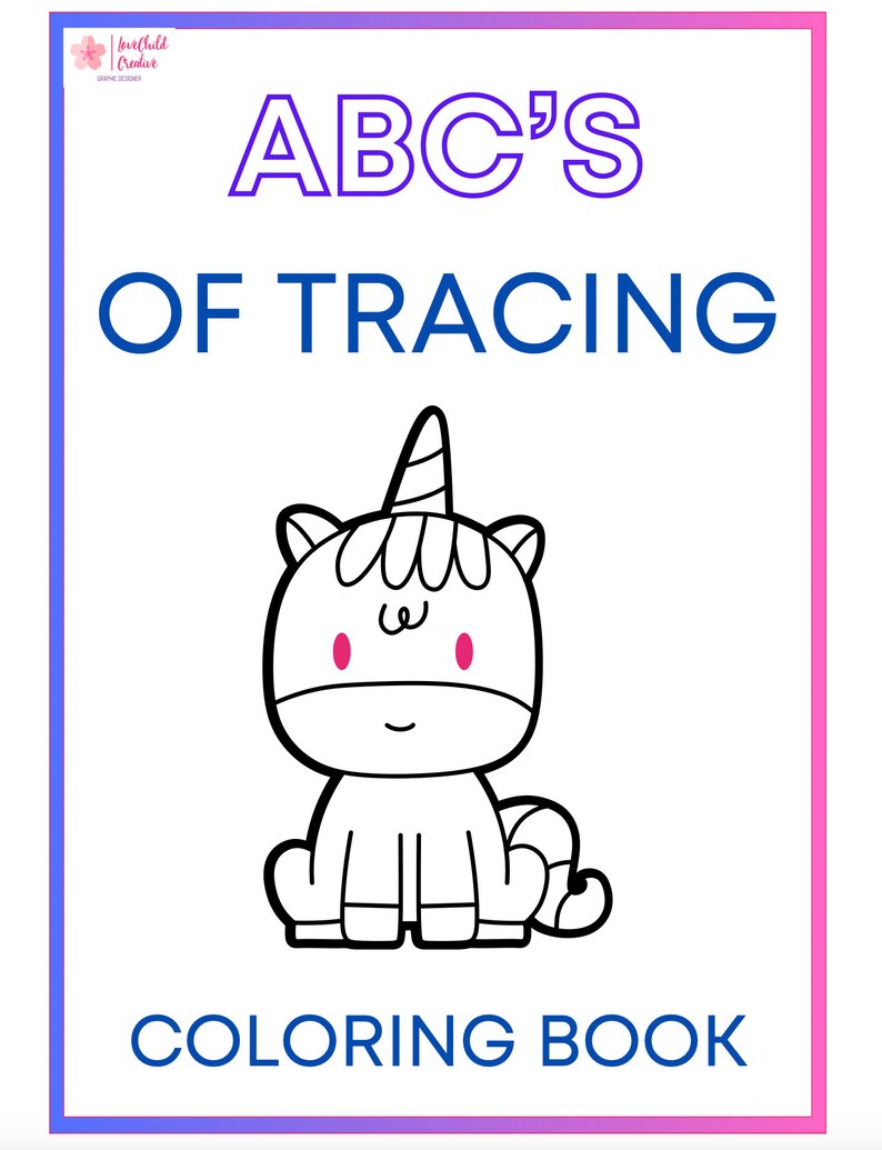 Abc's of Tracing Coloring Book for Girls - Etsy