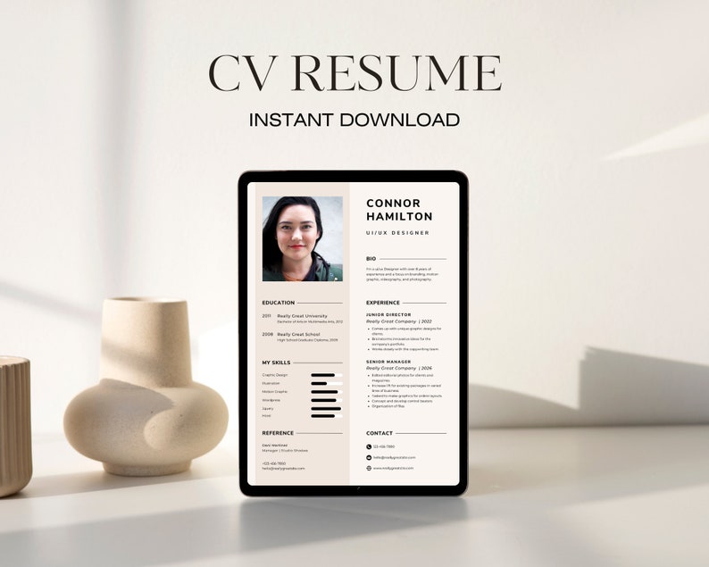 Professional UI/UX Resume Template Word || CV Template Professional ...