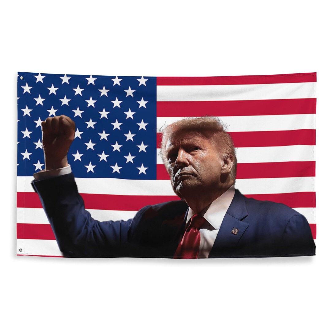 Trump Wall Flag, Political Home Decor, Patriotic Wall Art, American ...