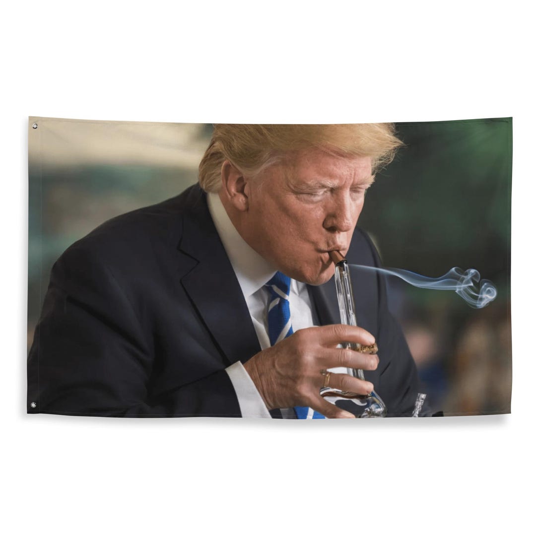 Trump Bong Flag College Dorm Christmas Gift Wall Hanging Funny Tapestry ...