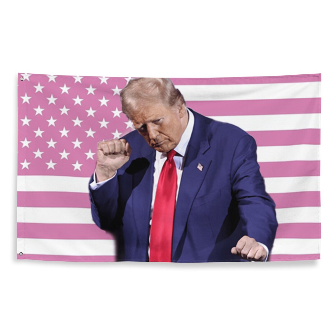 Pink Trump Wall Flag, Political Home Decor, Patriotic Wall Art ...