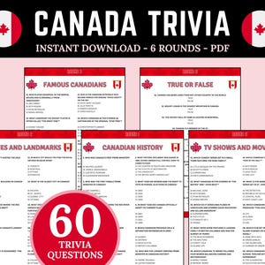 Canada Trivia Game | Printable Canadian History Questions | Canada Day ...