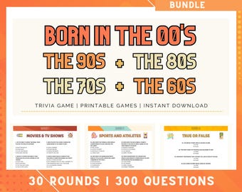 Trivia Bundle | Born in the 90s Trivia | Born in the 80s Trivia | Born ...