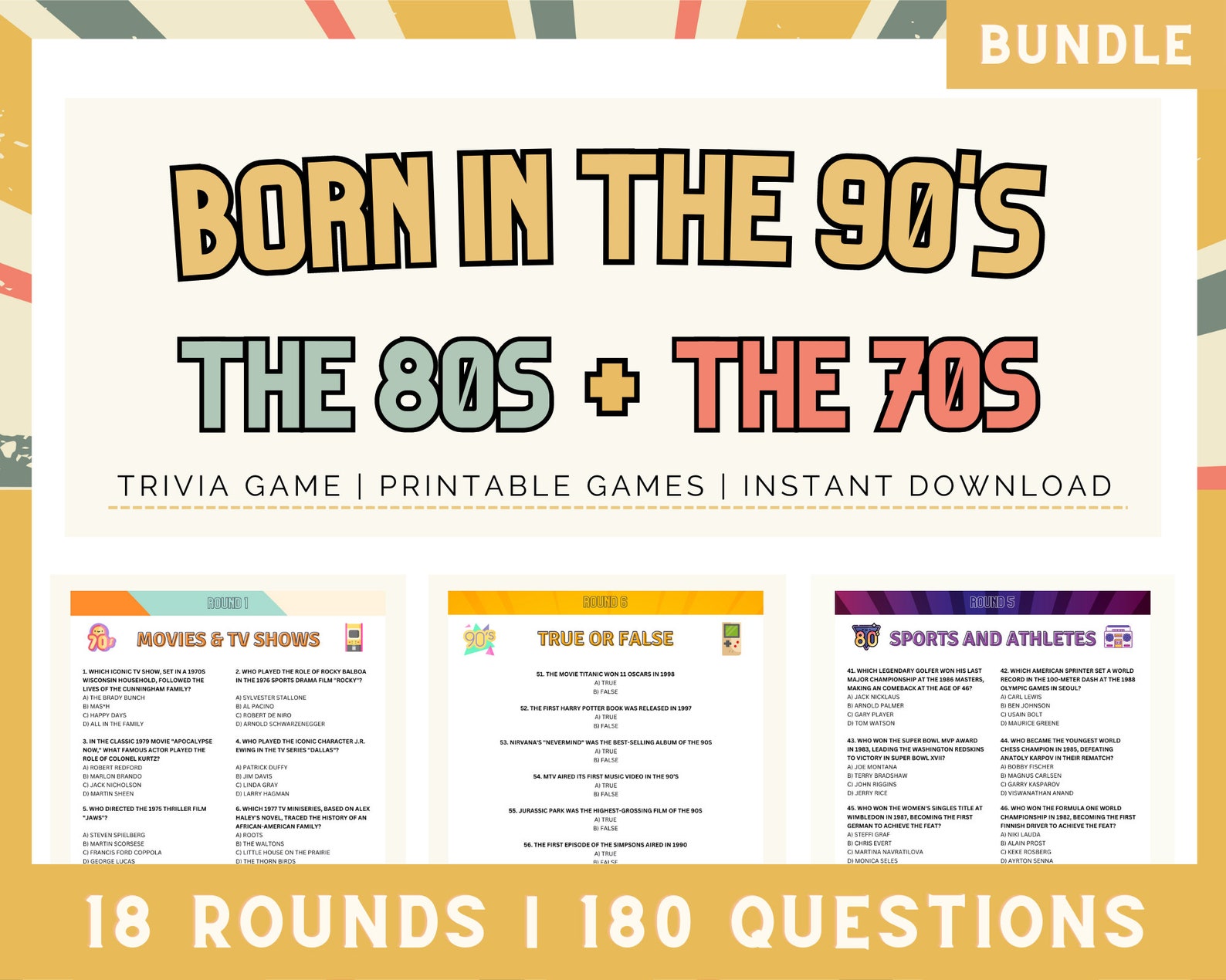 Trivia Bundle Born in the 90s Trivia Born in the 80s Trivia Born in the ...