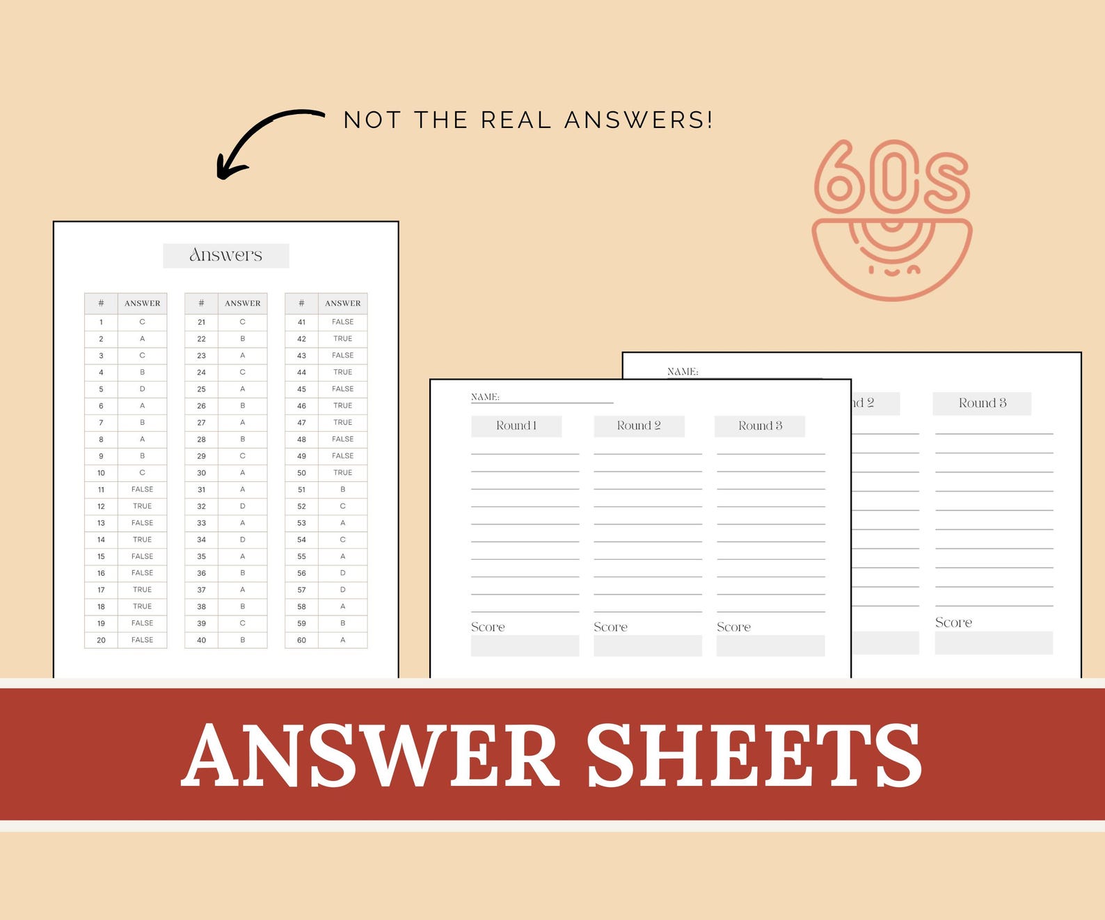 Born in the 60s Trivia | Fun Printable Trivia Game | 60 Trivia Night ...