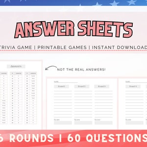 United States President Trivia | Printable Trivia Game | 60 Trivia ...