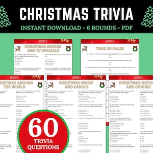 Christmas Trivia Game | Printable Christmas Party Games | Christmas ...
