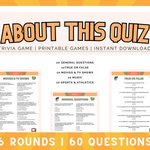Born in the 50s Trivia | Fun Printable Trivia Game | 60 Trivia Questions a Trivia Night | Born ...