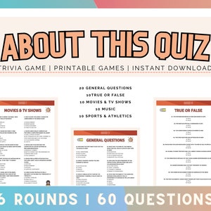 Born in the 60s Trivia | Fun Printable Trivia Game | 60 Trivia Night ...