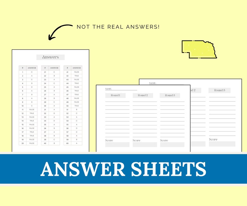 Nebraska Trivia Questions Printable | 50 States Geography Challenge ...