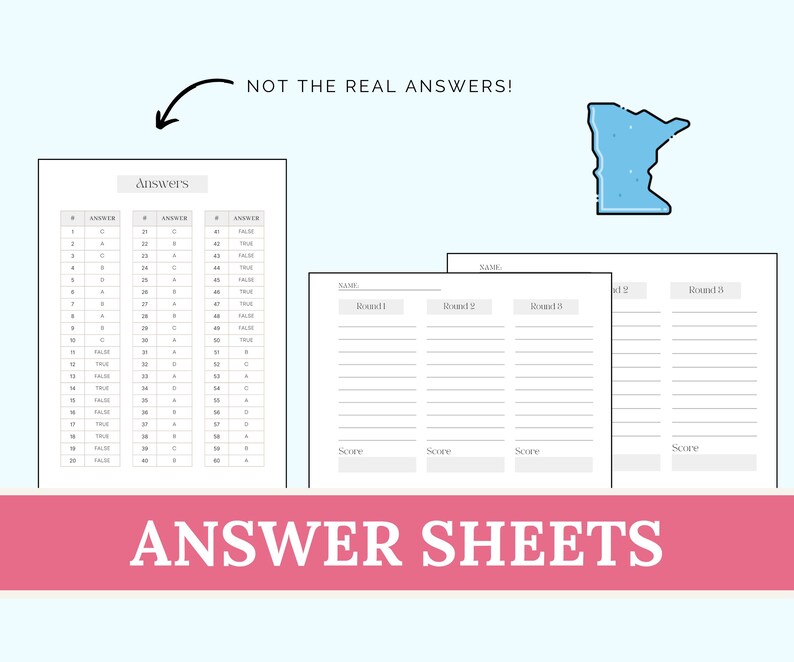 Minnesota Trivia Game, Printable US States Quiz, USA Travel Game ...