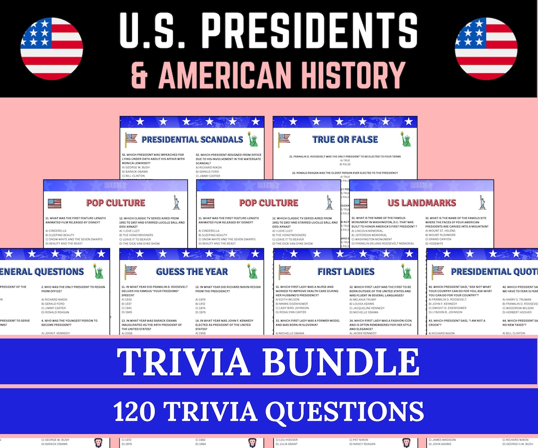 American History Trivia & US Presidential Trivia Bundle | USA Game ...