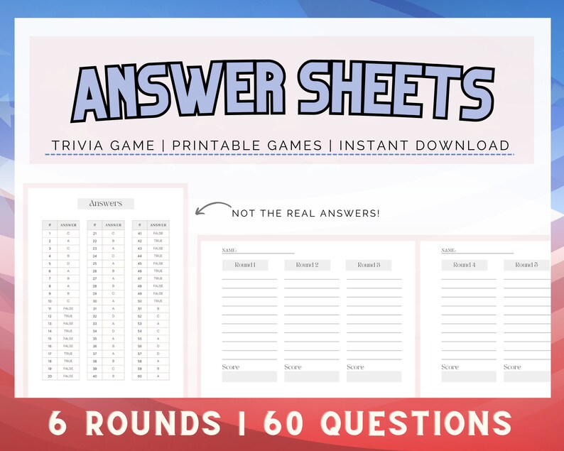 American History Trivia | Printable Trivia Game | Trivia Night ...