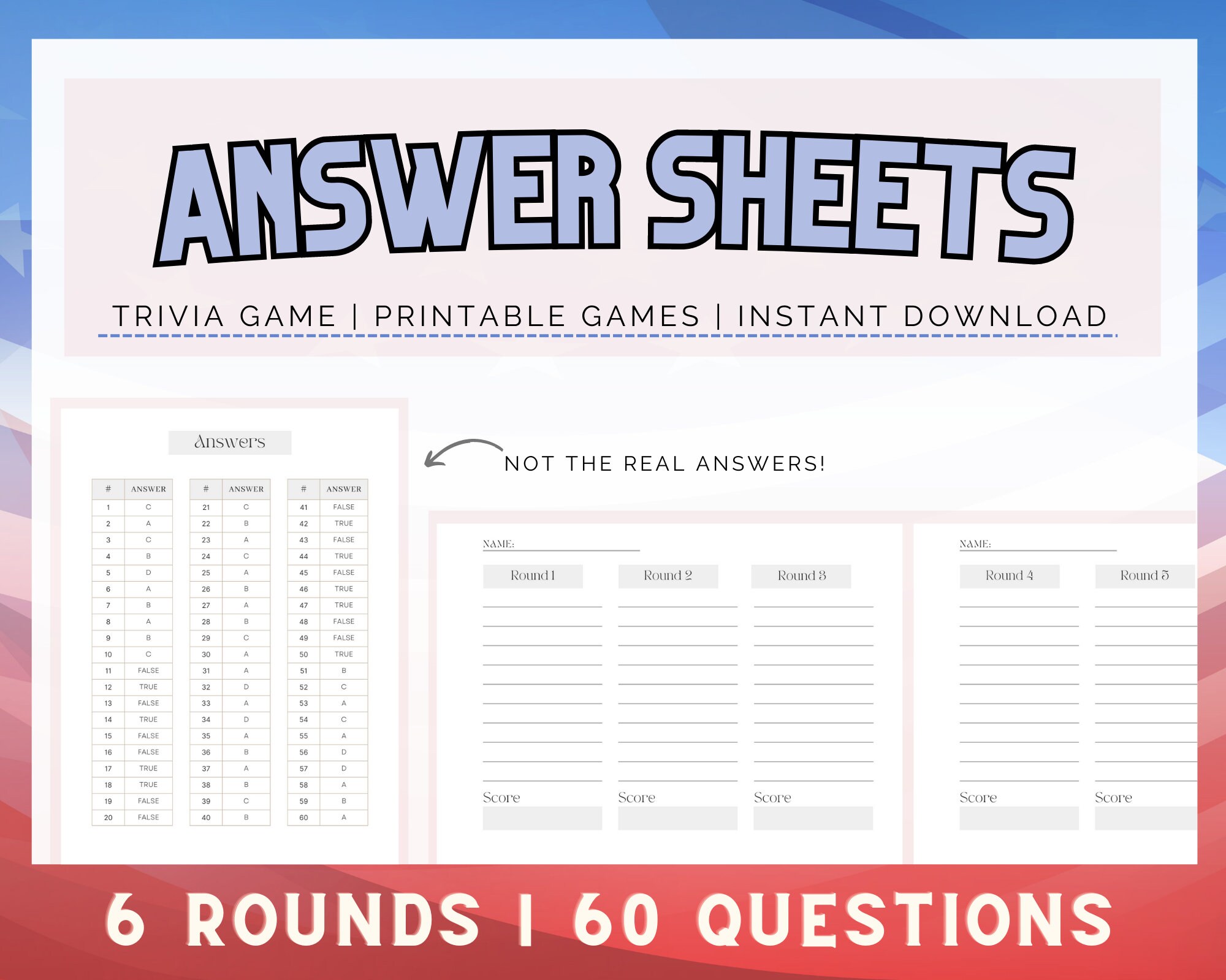 American History Trivia | Printable Trivia Game | Trivia Night ...