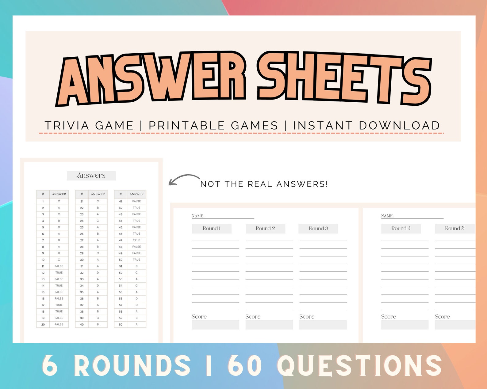 Born in the 60s Trivia | Fun Printable Trivia Game | 60 Trivia Night ...