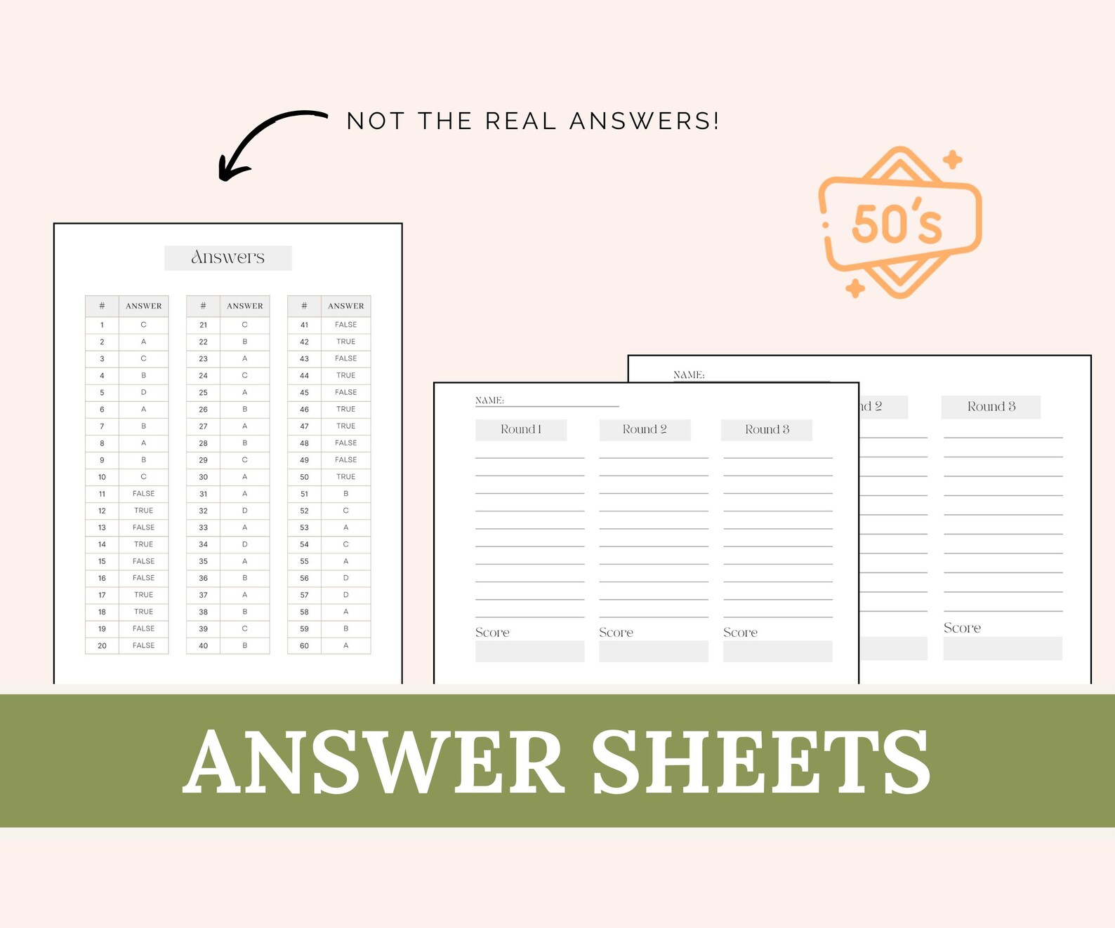 Born in the 50s Trivia | Fun Printable Trivia Game | 60 Trivia ...