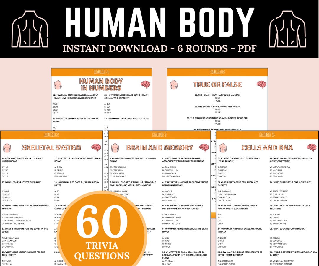 Human Body Trivia Game | Anatomy Trivia | Questions for Science Lovers ...