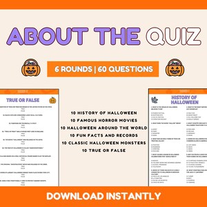 Halloween Trivia Game | Printable Halloween Party Game for Adults ...
