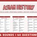 Asian History Trivia Printable Trivia Game 60 Trivia Questions for a ...