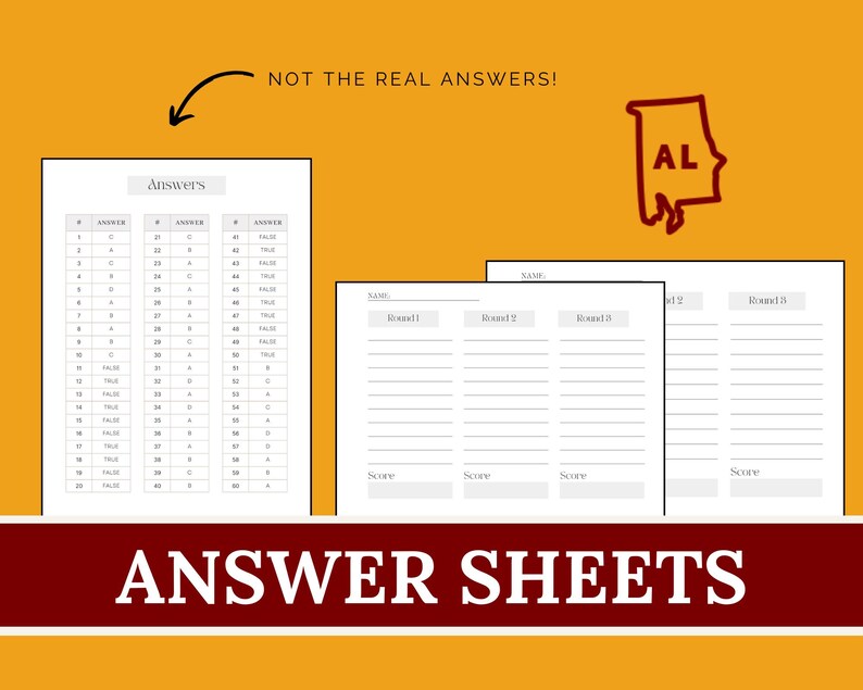 Alabama Trivia Game, Printable US State Quiz, America Trivia Questions ...