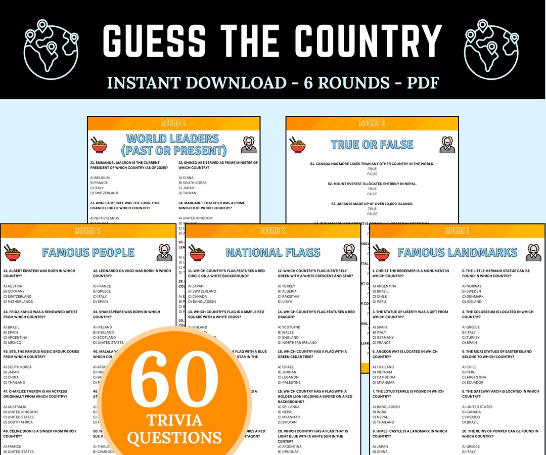 Printable Guess the Country Game | Name the Country Challenge | Learn ...
