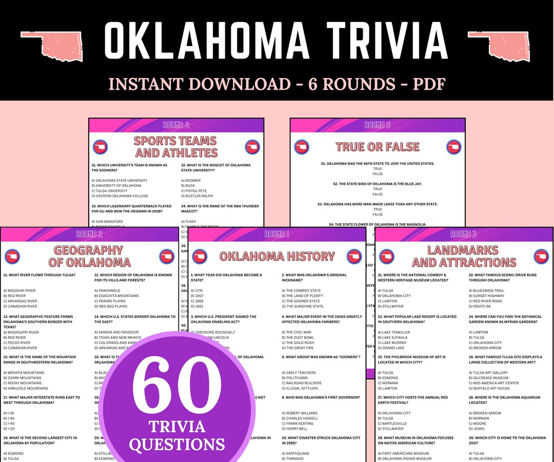 Oklahoma State Trivia Questions | Oklahoma Geography and History Quiz ...