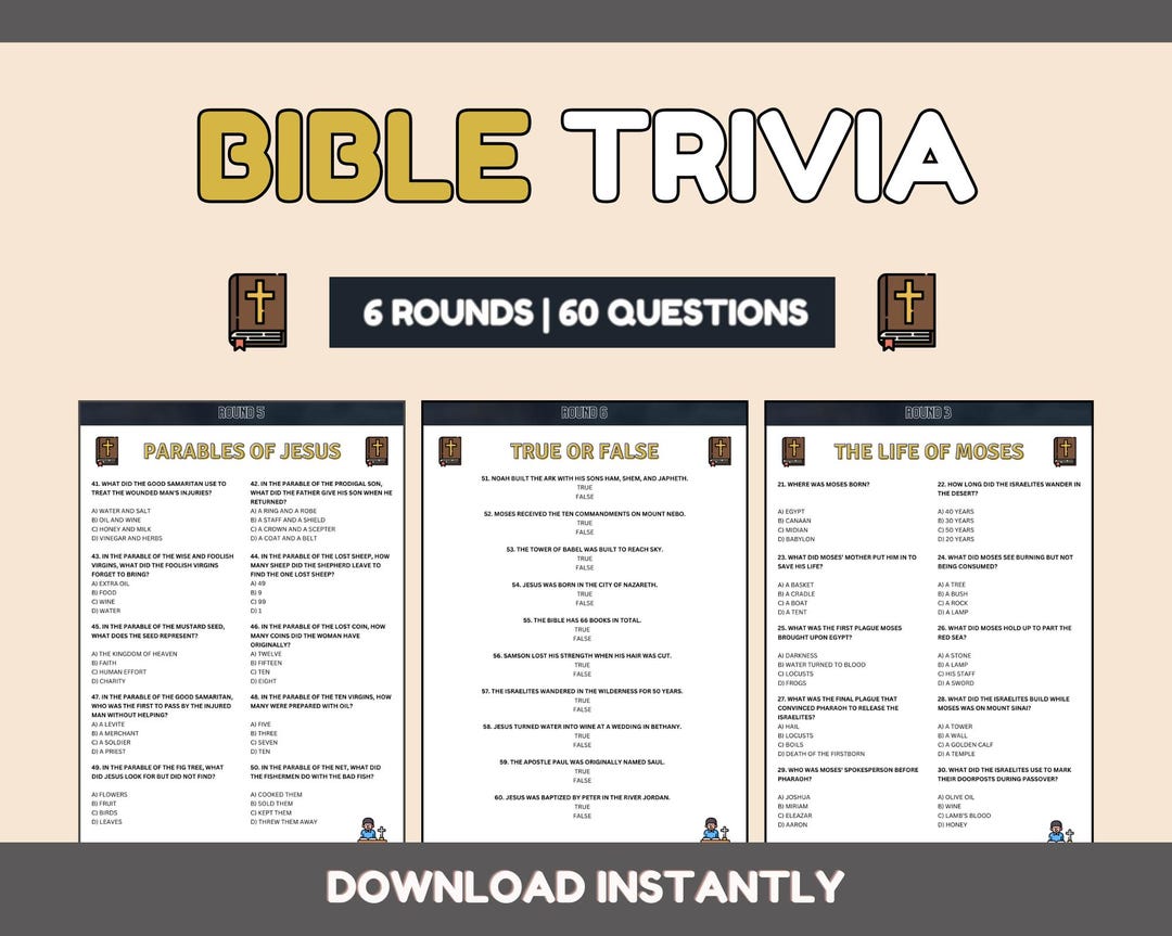 Bible Trivia Games | Church Games | Sunday School Games | Bible Games ...