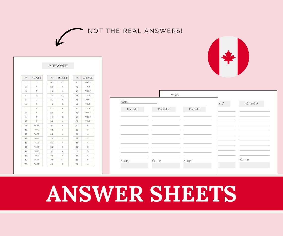Canada Trivia Game | Printable Canadian History Questions | Canada Day ...