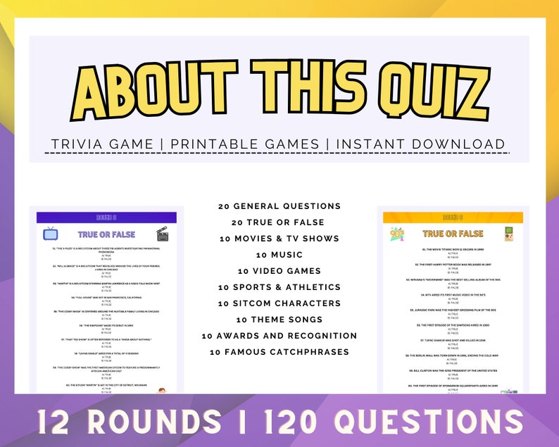 Born in the 90s Trivia & 90s Sitcoms Trivia Trivia Bundle 120 Trivia ...