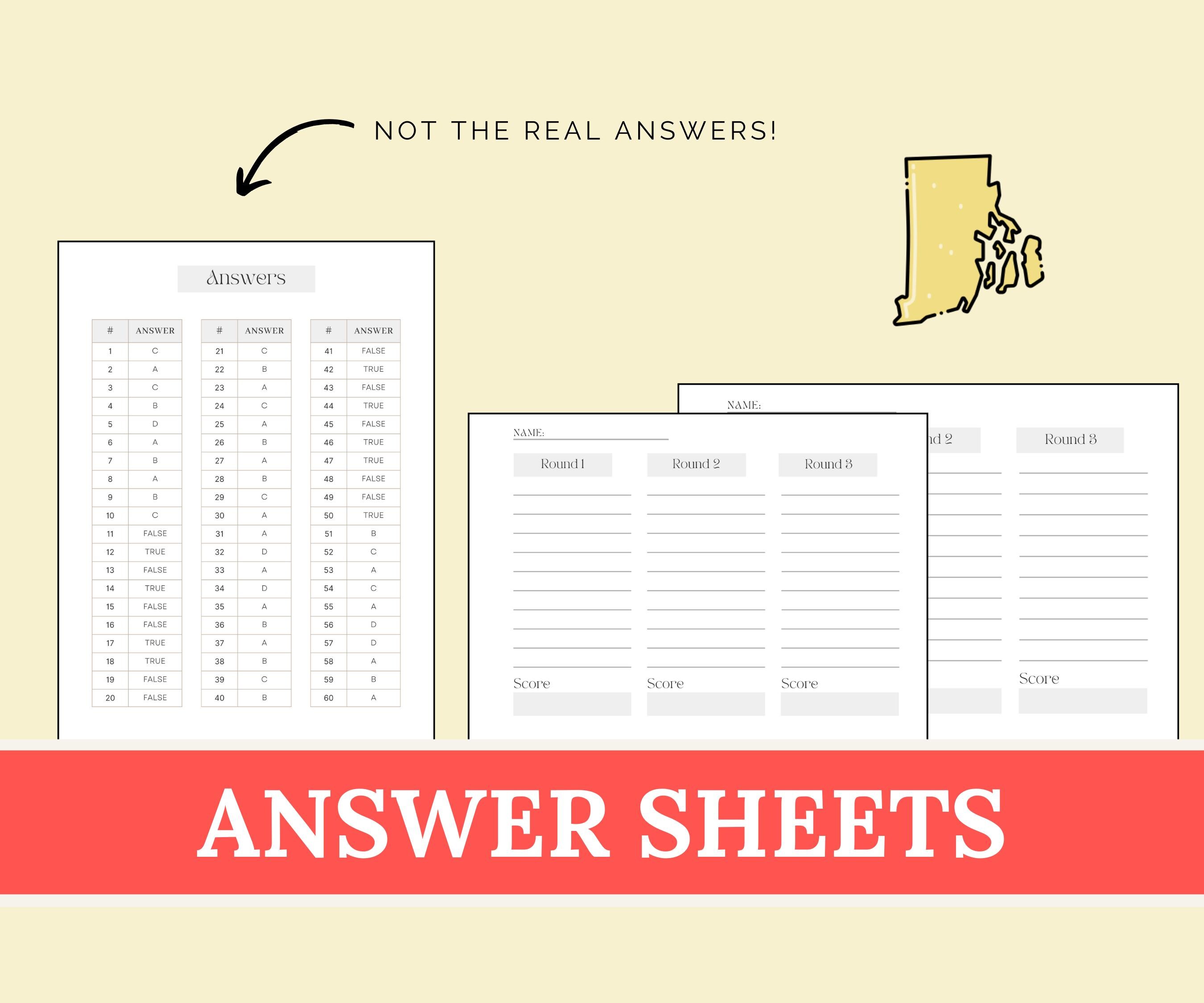 Rhode Island State Trivia Game Printable | Fun Facts About Rhode Island ...