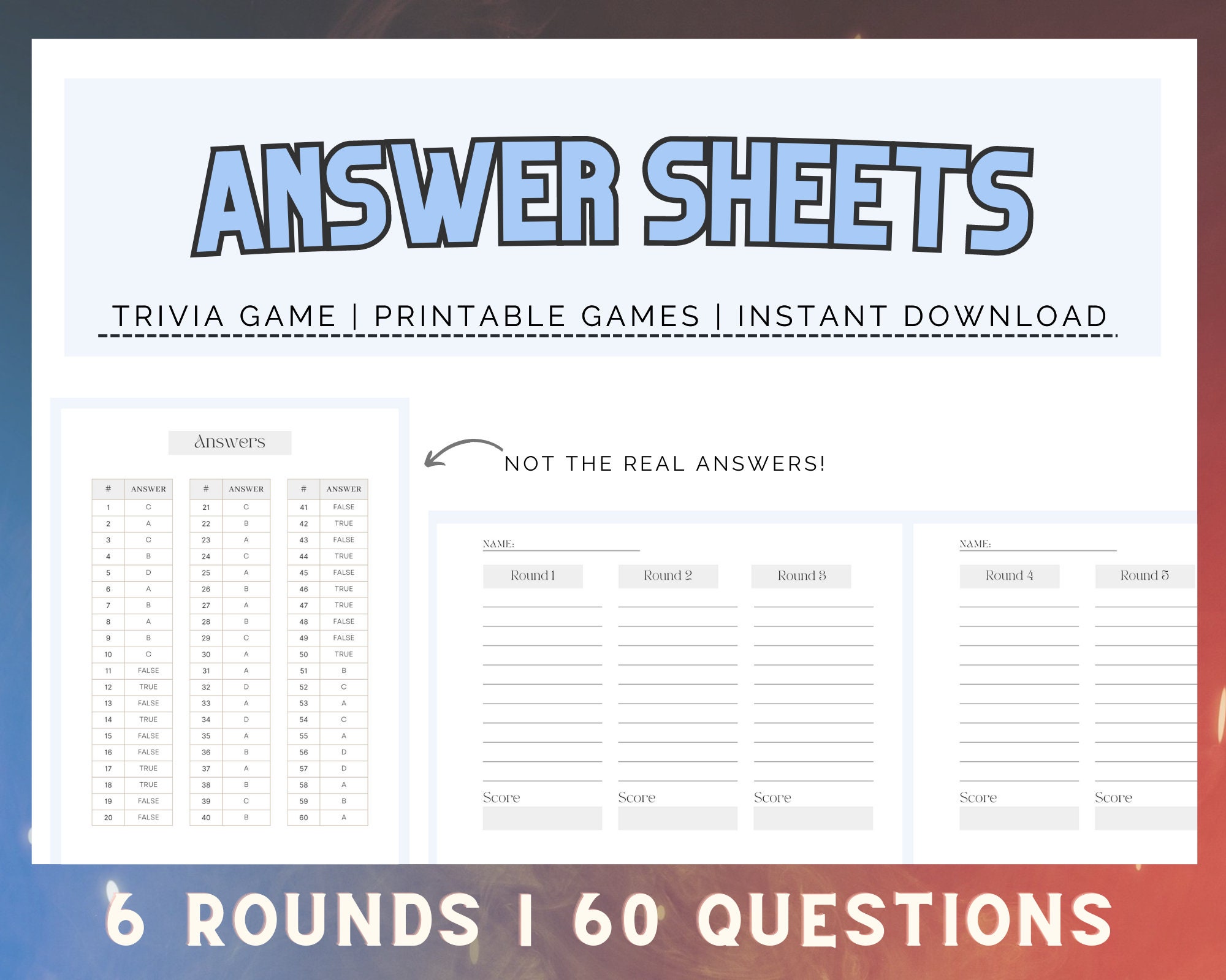 World War II Trivia | Printable Trivia Game | 60 Trivia Questions for a ...
