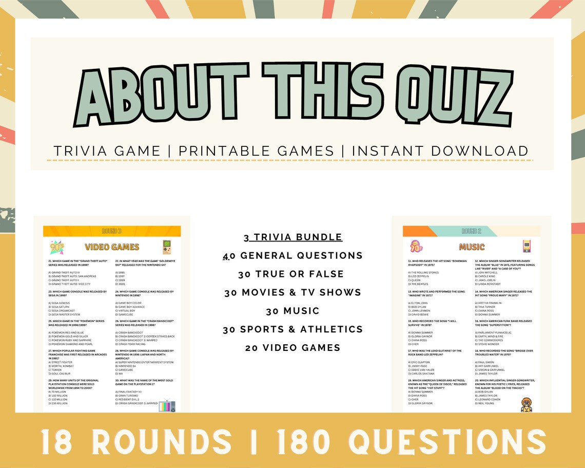 Trivia Bundle | Born in the 90s Trivia | Born in the 80s Trivia | Born ...
