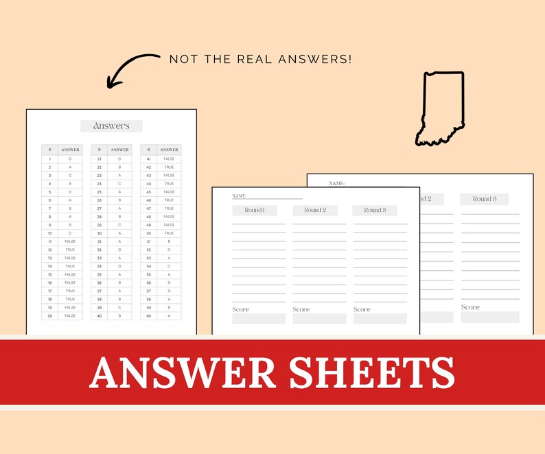 Indiana Trivia Game Printable | Fun US States Quiz for Students ...